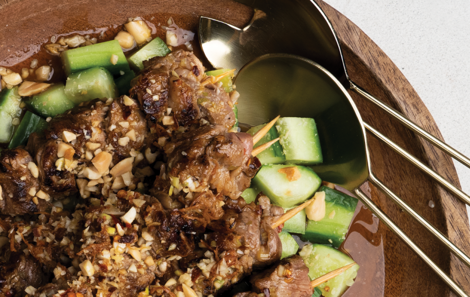 Lamb Shoulder Skewers with XO Sauce and Cucumber Salad Recipe | Maimoa Lamb